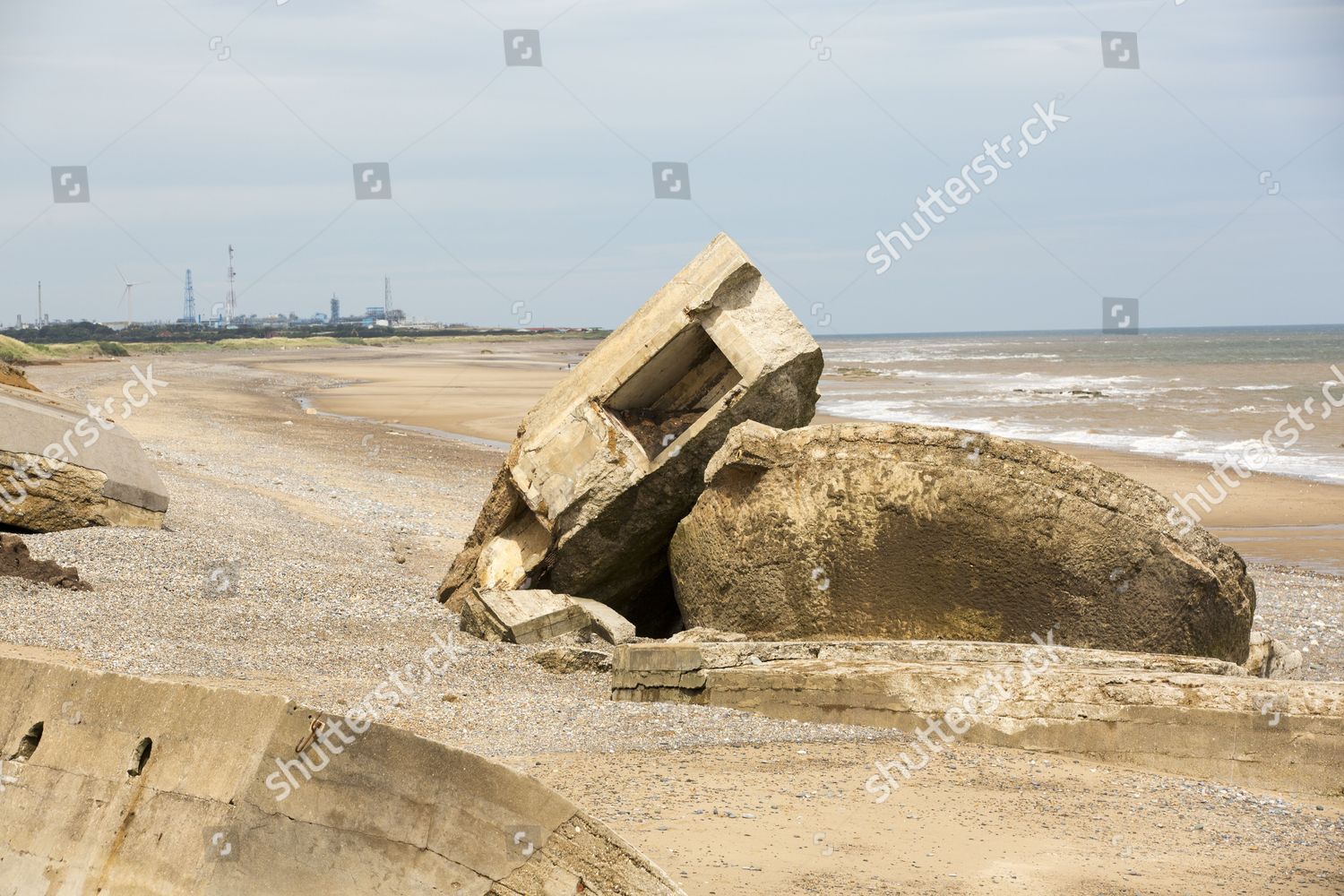 Remains Godwin Battery On Beach Kilnsea Editorial Stock Photo - Stock ...