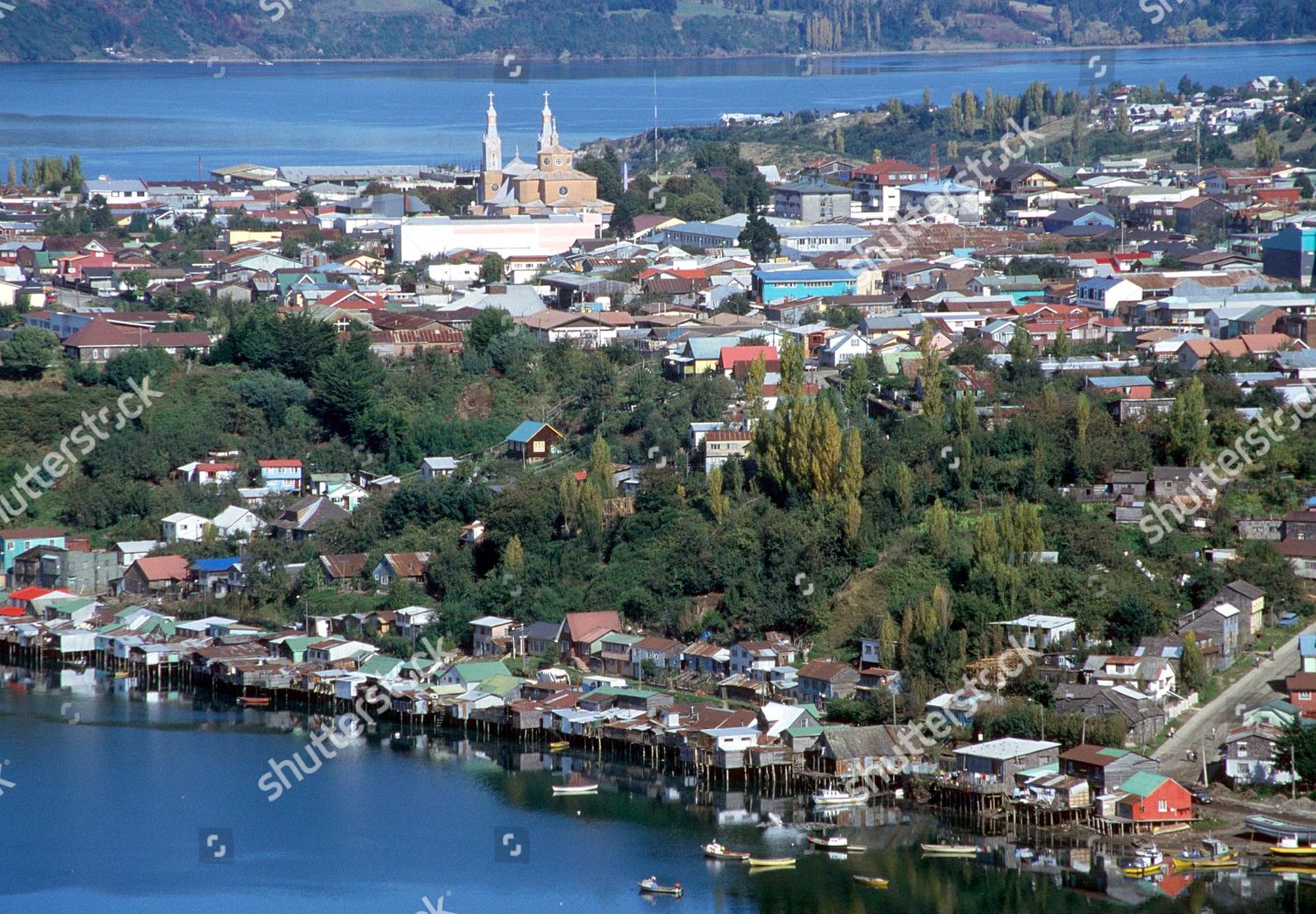 Aerial View Castro Town On Chiloe Editorial Stock Photo - Stock Image ...