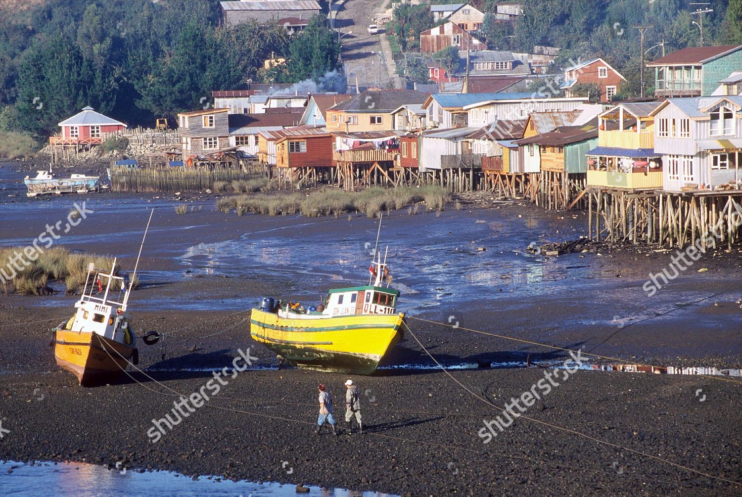 Fishing Boats Low Tide Castro Chiloe Editorial Stock Photo - Stock Image | Shutterstock
