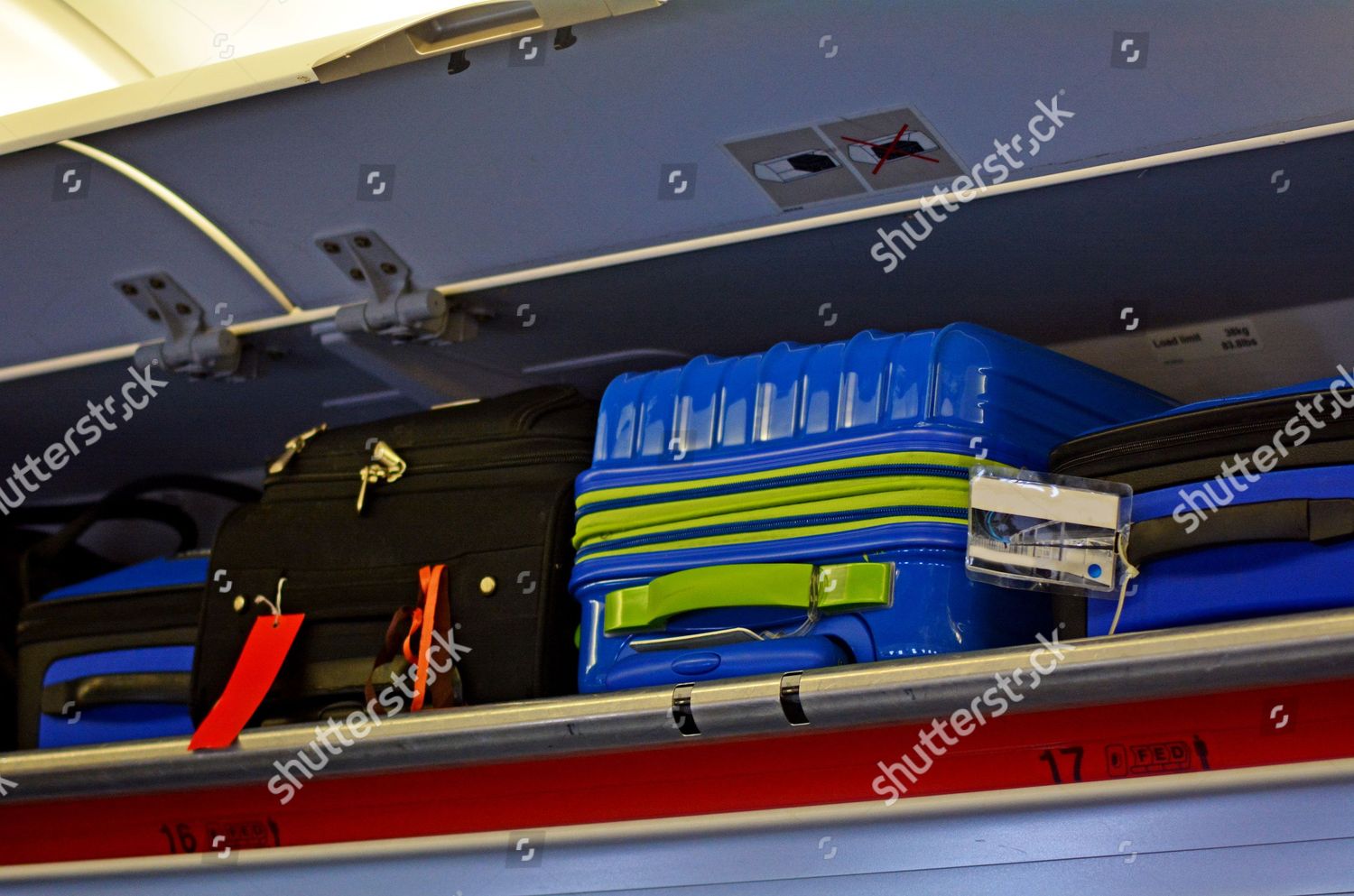 Carryon Overhead Baggage Aircraft Baggage Compartment Editorial Stock ...