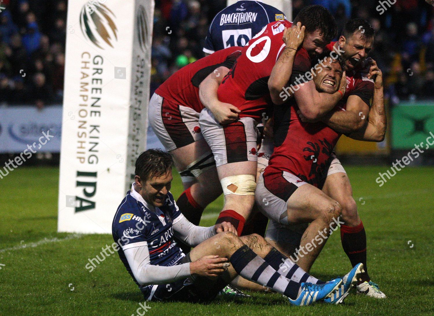 London Welsh Players Celebrate After Seb Editorial Stock Photo - Stock ...
