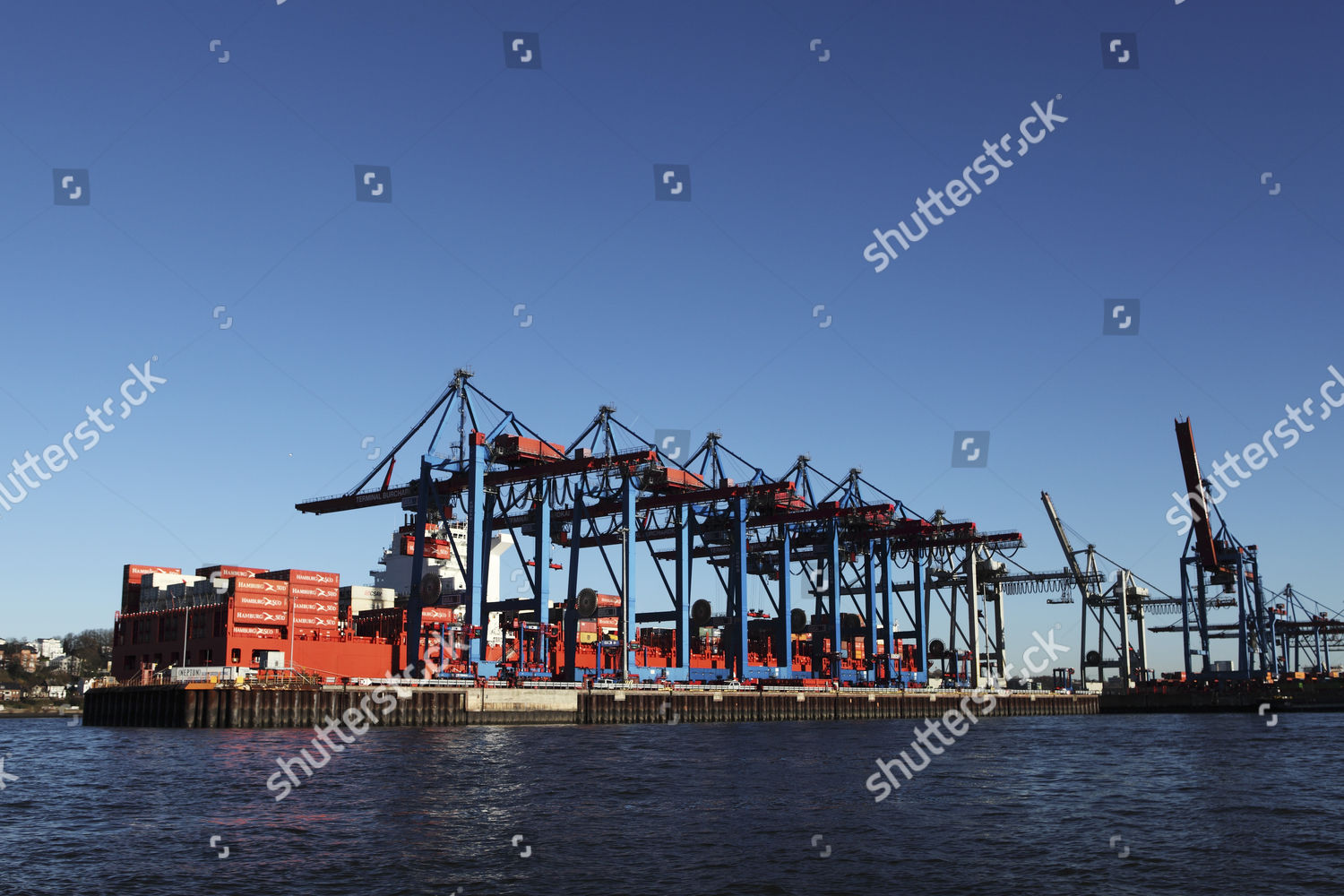 Burchardkai Container Terminal Hamburg Major Freight Editorial Stock ...