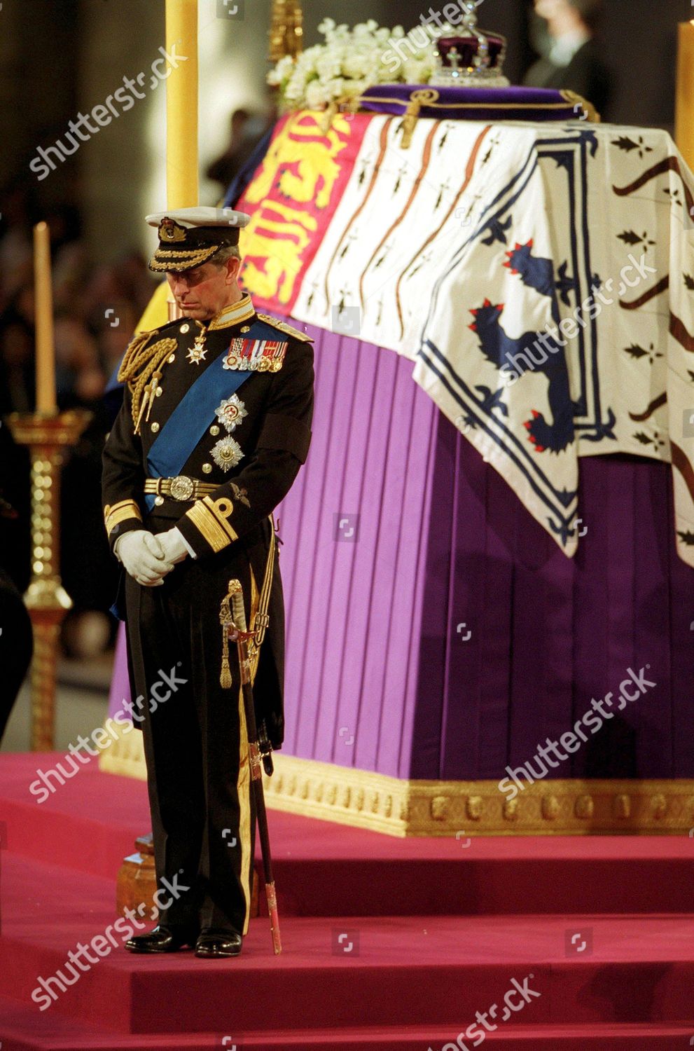 Prince Charles Stands Vigil While Queen Editorial Stock Photo - Stock ...