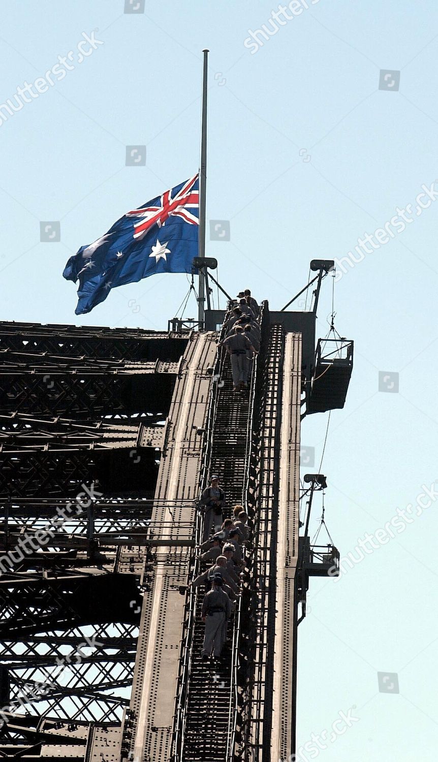 Australian Flag Flying Half Mast On Editorial Stock Photo - Stock Image ...
