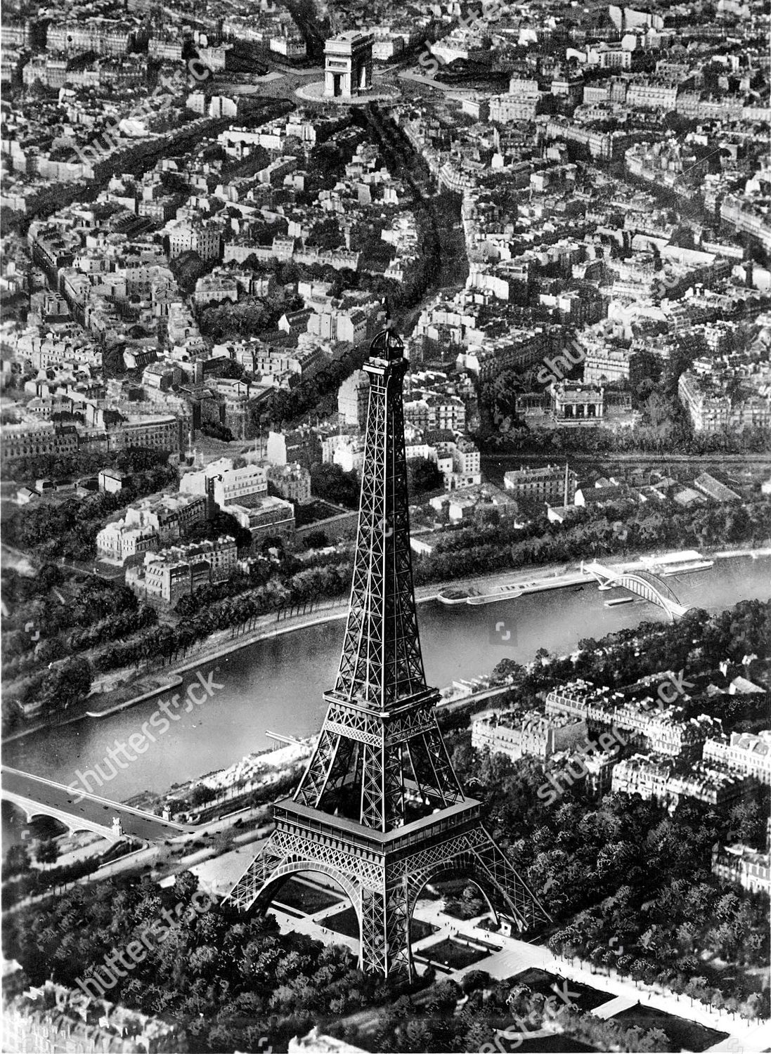 Eiffel Tower Paris France 1947 Editorial Stock Photo - Stock Image ...