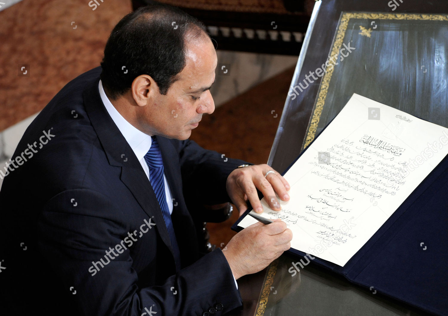 Egyptian Presidentelect Abdelfattah Alsisi Signs Handing Editorial ...