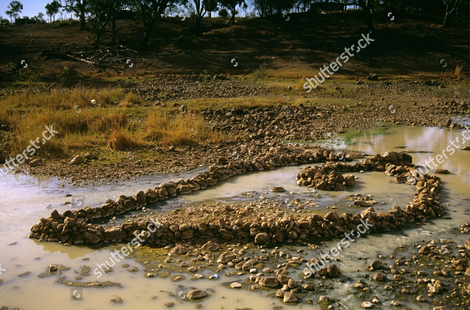 Aboriginal Fish Traps Darling River Bed Editorial Stock Photo - Stock ...