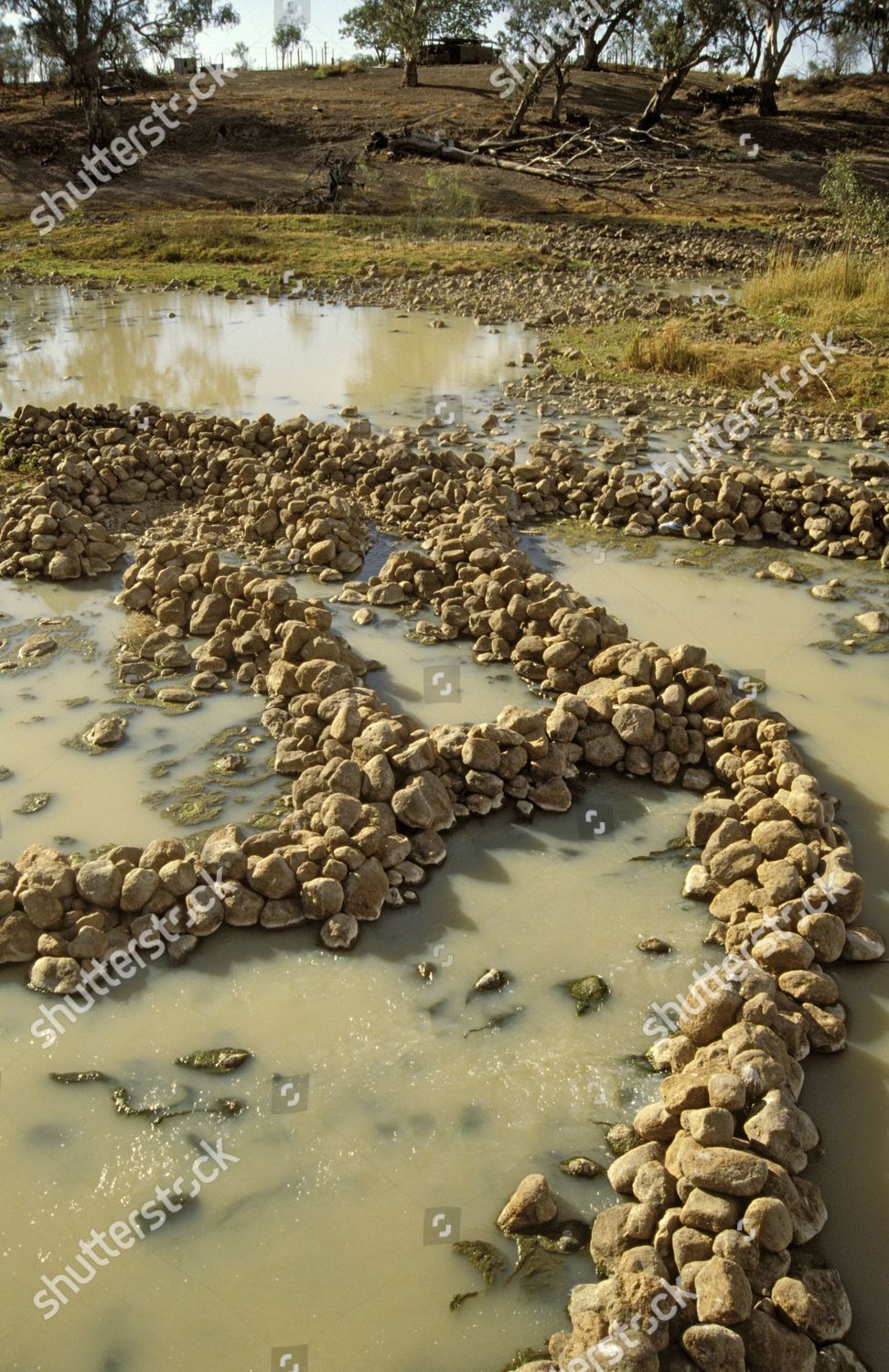 Aboriginal Fish Traps Darling River Bed Editorial Stock Photo - Stock ...