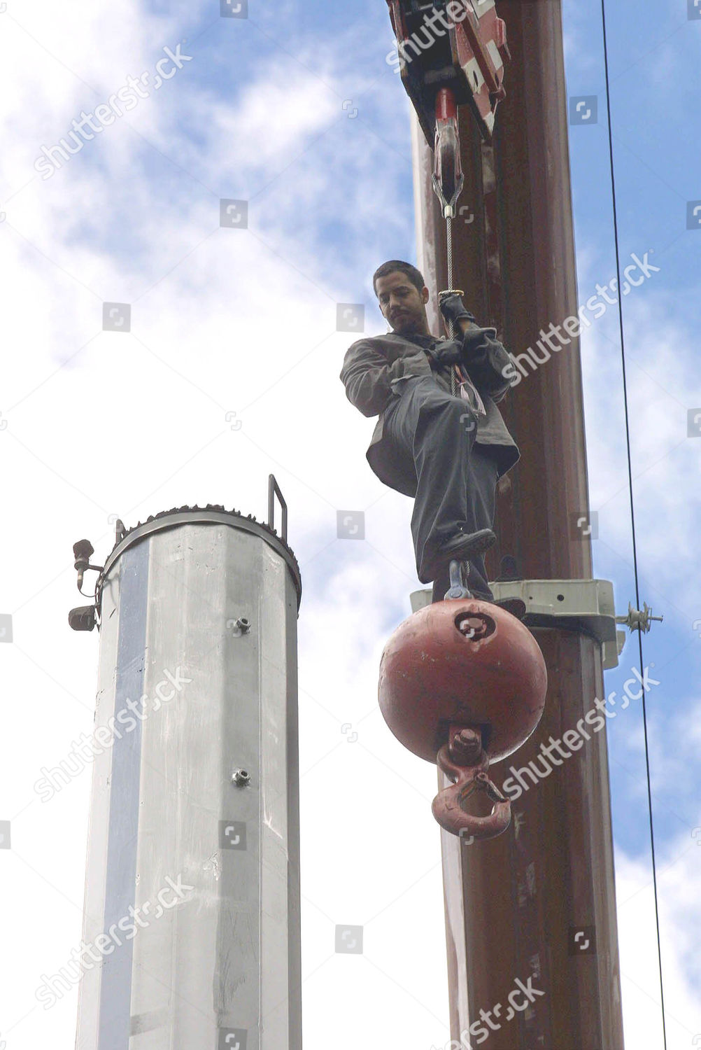 David Blaine On Crane Hook Lifting Editorial Stock Photo - Stock Image ...