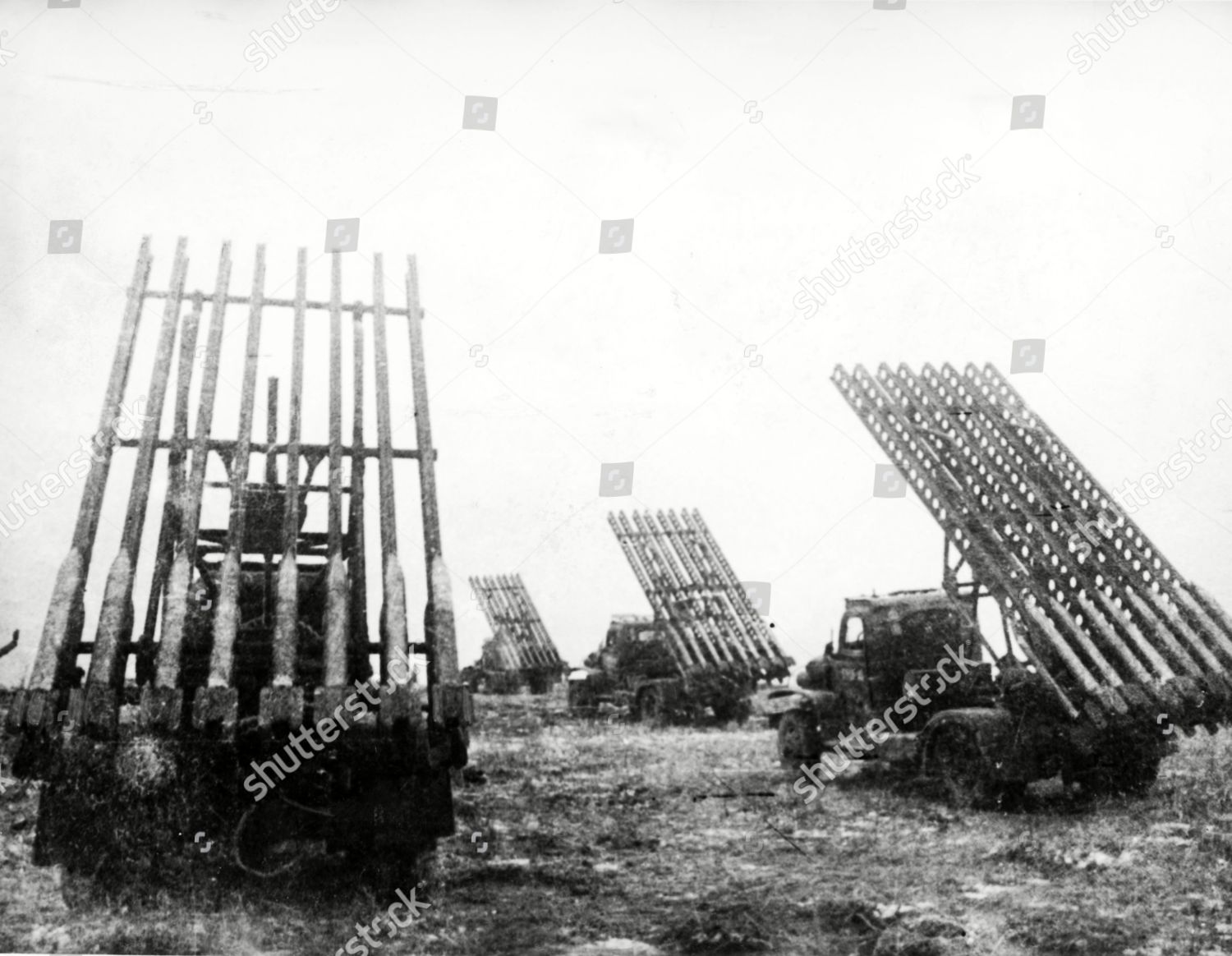 Soviet Katyusha Rocket Launchers Firing Positions Editorial Stock Photo ...