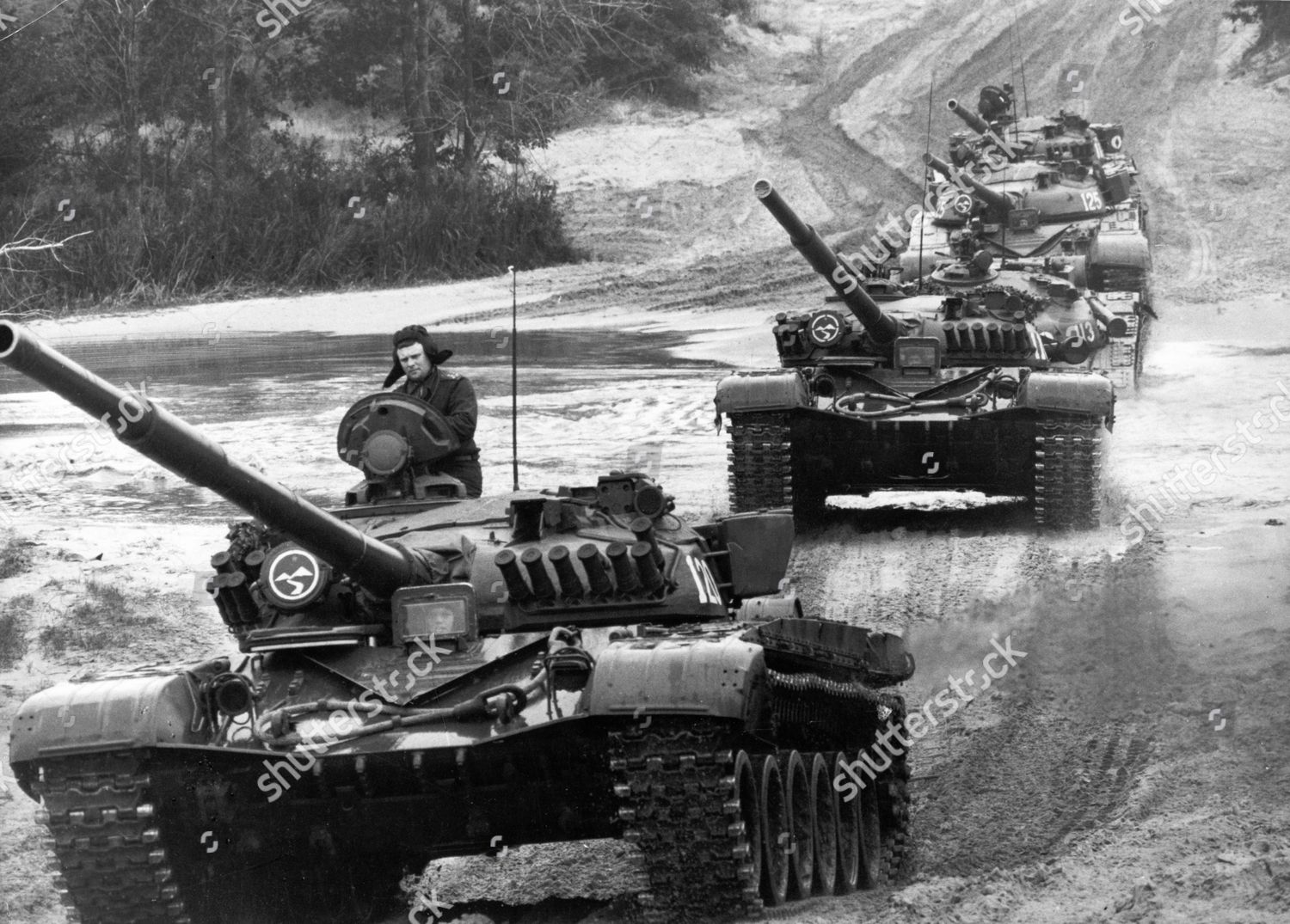 Column Soviet T72 M1 Tanks On Editorial Stock Photo - Stock Image ...
