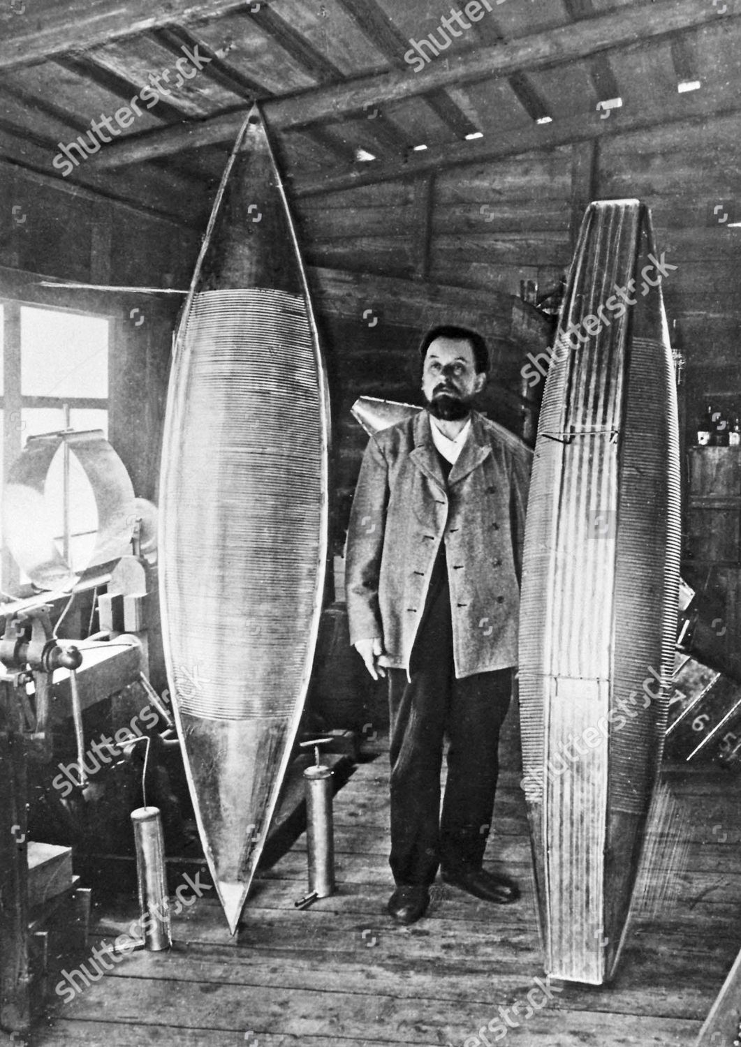 Konstantin Tsiolkovsky Pioneer Scientist Field Rockets Editorial Stock ...