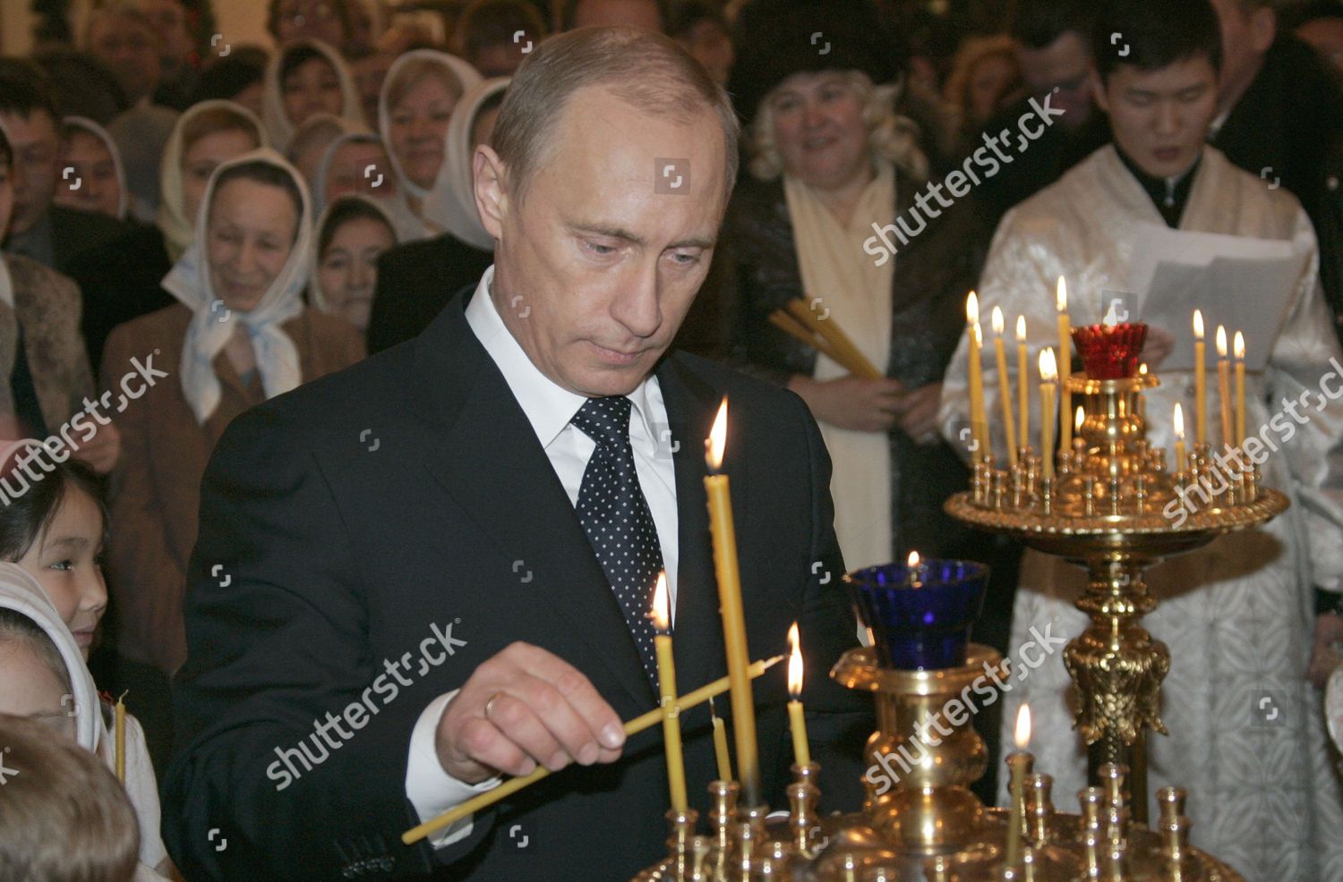 Russian President Vladimir Putin Lights Candle Editorial Stock Photo ...