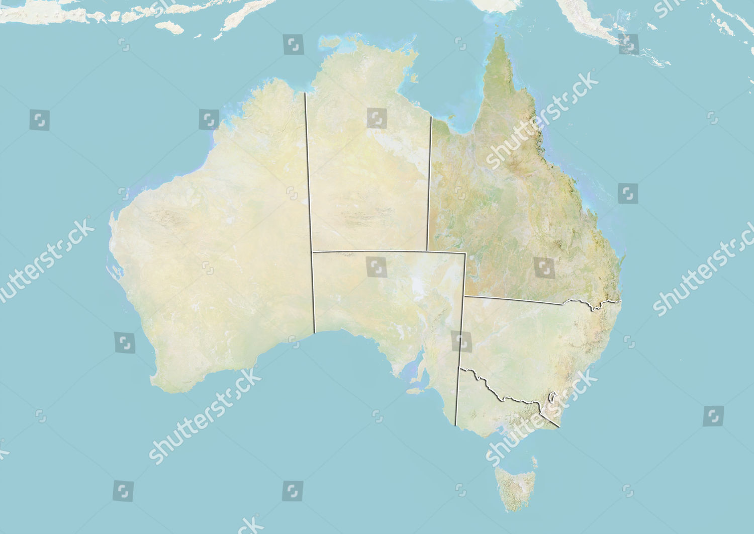 Relief Map Australia Showing State Queensland Editorial Stock Photo ...