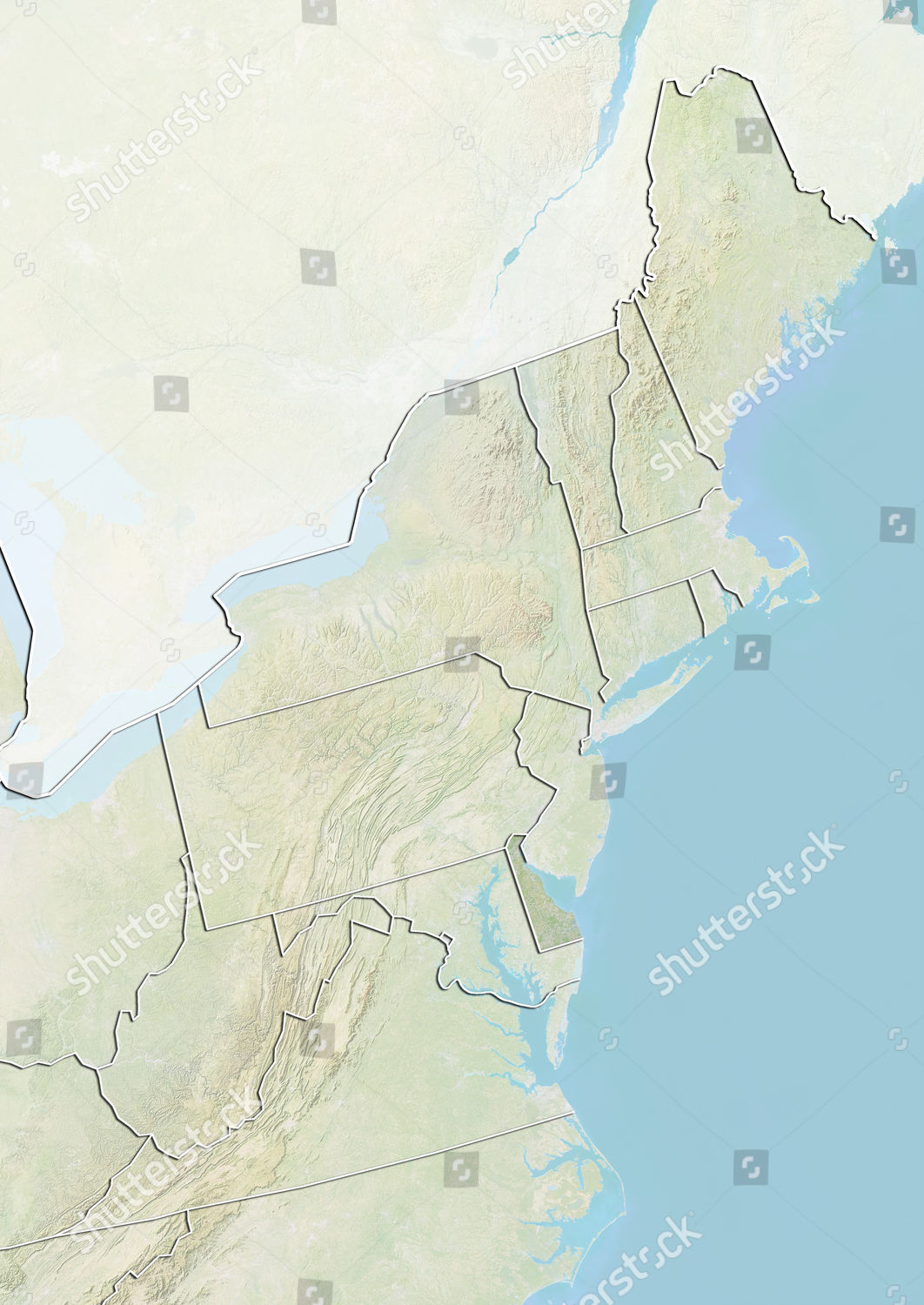 Relief Map State Delaware Northeastern United Editorial Stock Photo ...