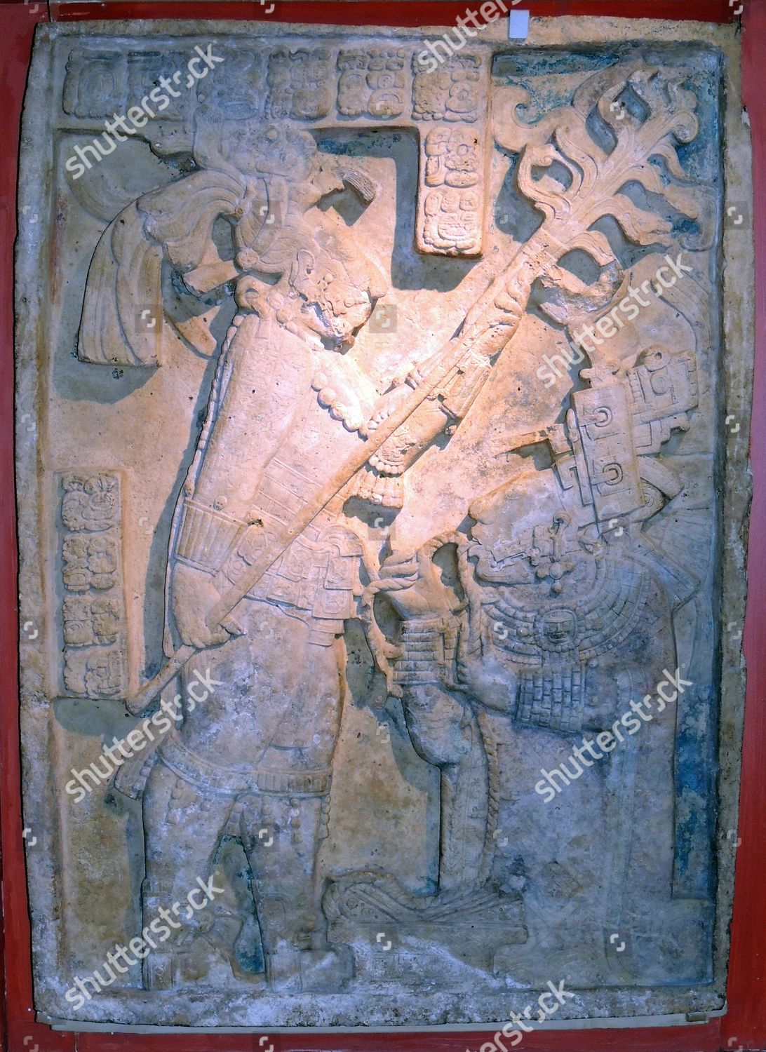 Lintel 725 Ad Mayan Lord Shield Editorial Stock Photo - Stock Image ...