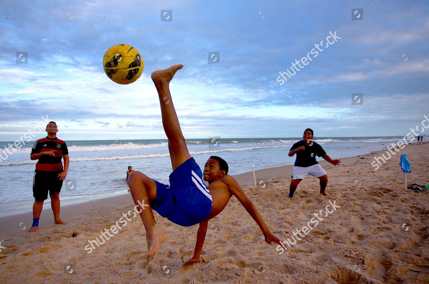 Children Play Football On Boa Viagem Editorial Stock Photo - Stock ...