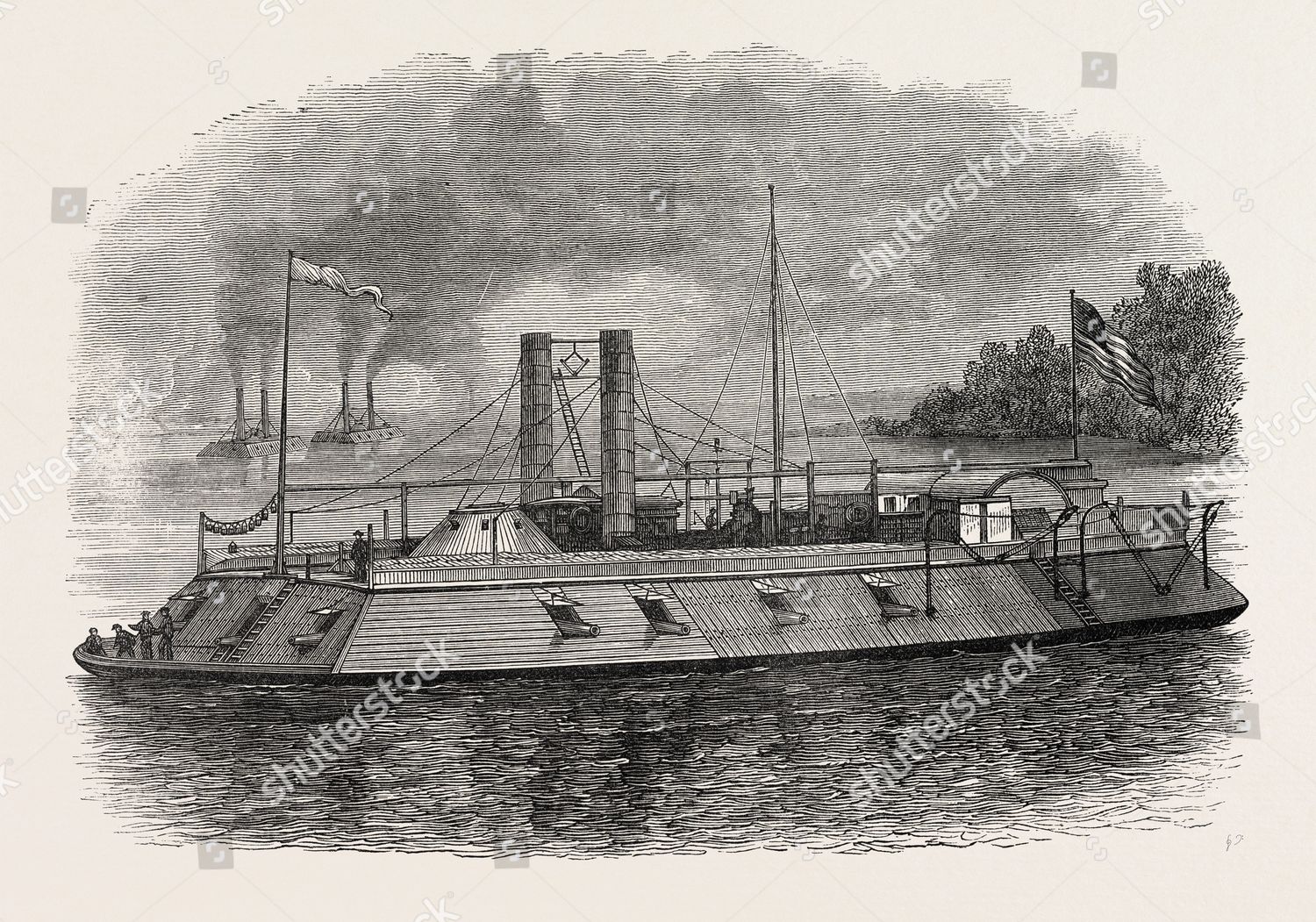 Federal Ironclad River Gunboat American Civil Editorial Stock Photo ...