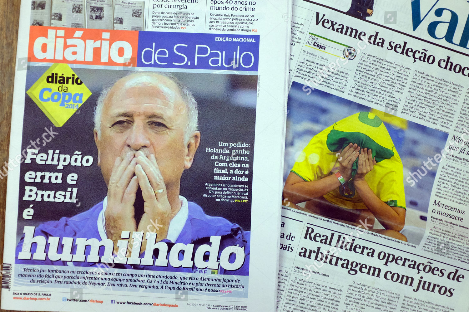 Front Pages Brazilian Newspapers Report On Editorial Stock Photo ...