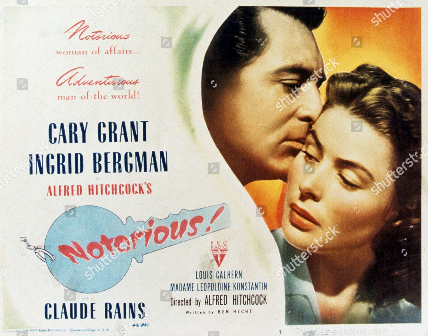 Film Stills Notorious 1946 Ingrid Bergman Editorial Stock Photo - Stock ...