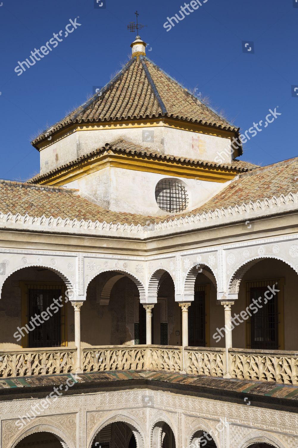 Colonnaded Upper Floor Mansion Casa De Editorial Stock Photo - Stock ...
