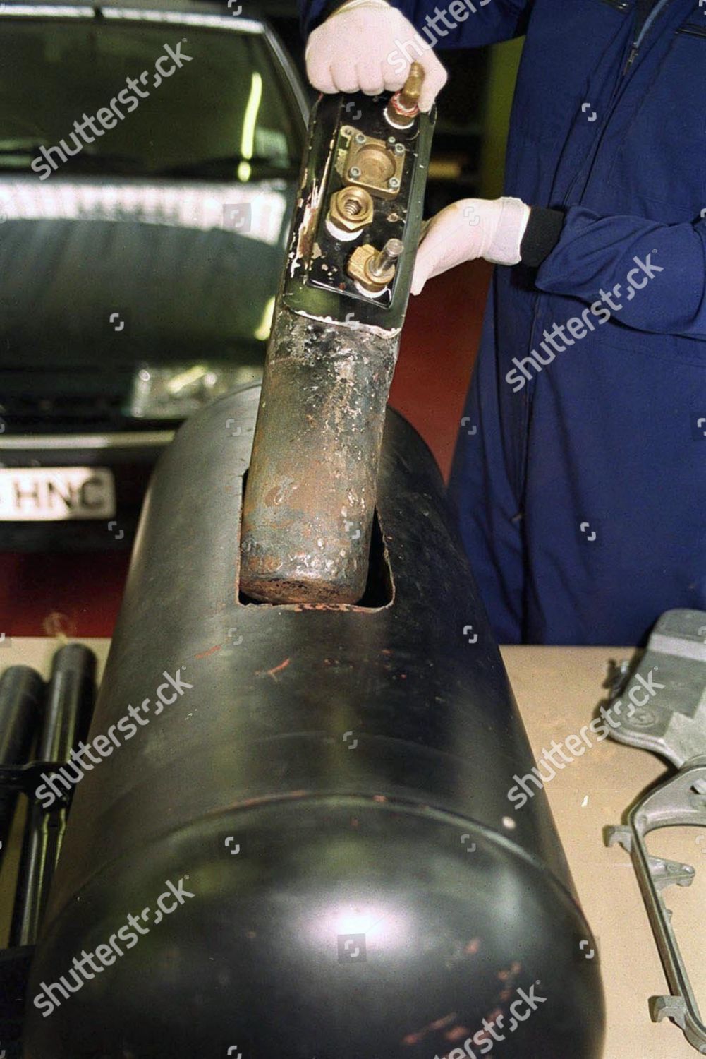 Lpg Tank Fitted Small Cylinder Inside Editorial Stock Photo - Stock ...
