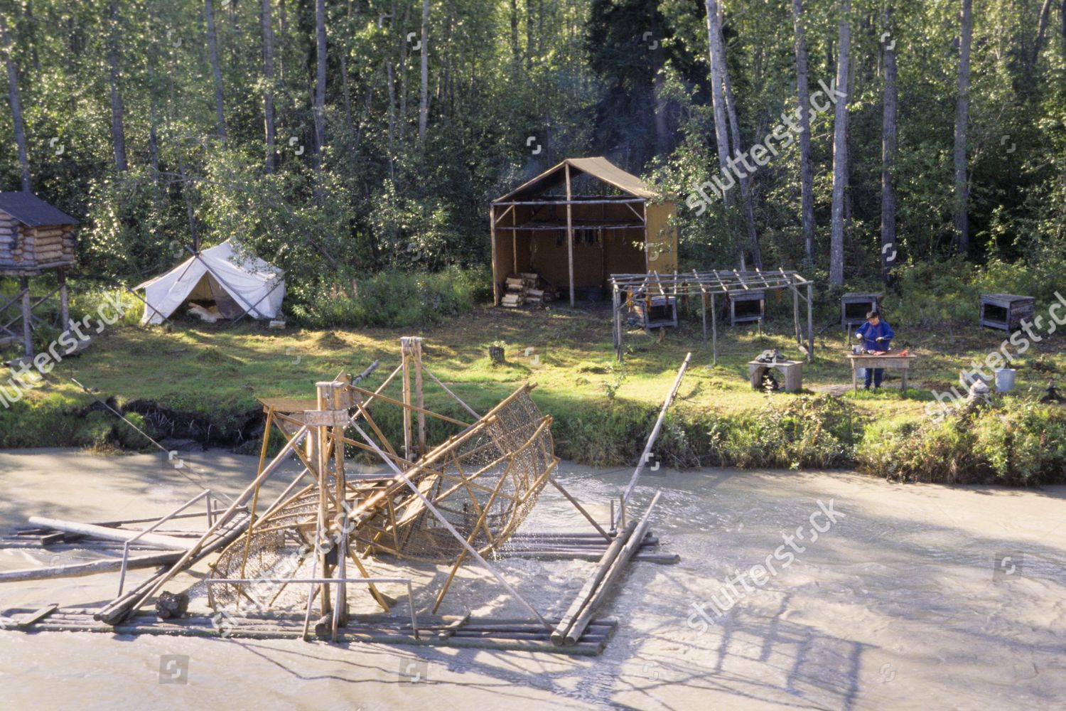 Modern Fish Trap On River Next Editorial Stock Photo - Stock Image ...