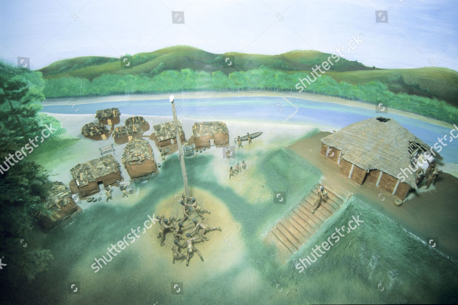 Museum Model Display Aztec Village Dwellings Editorial Stock Photo ...