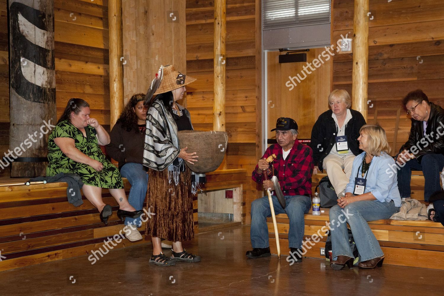 Tulalip Tribal Member Dressed Traditional Woven Editorial Stock Photo ...