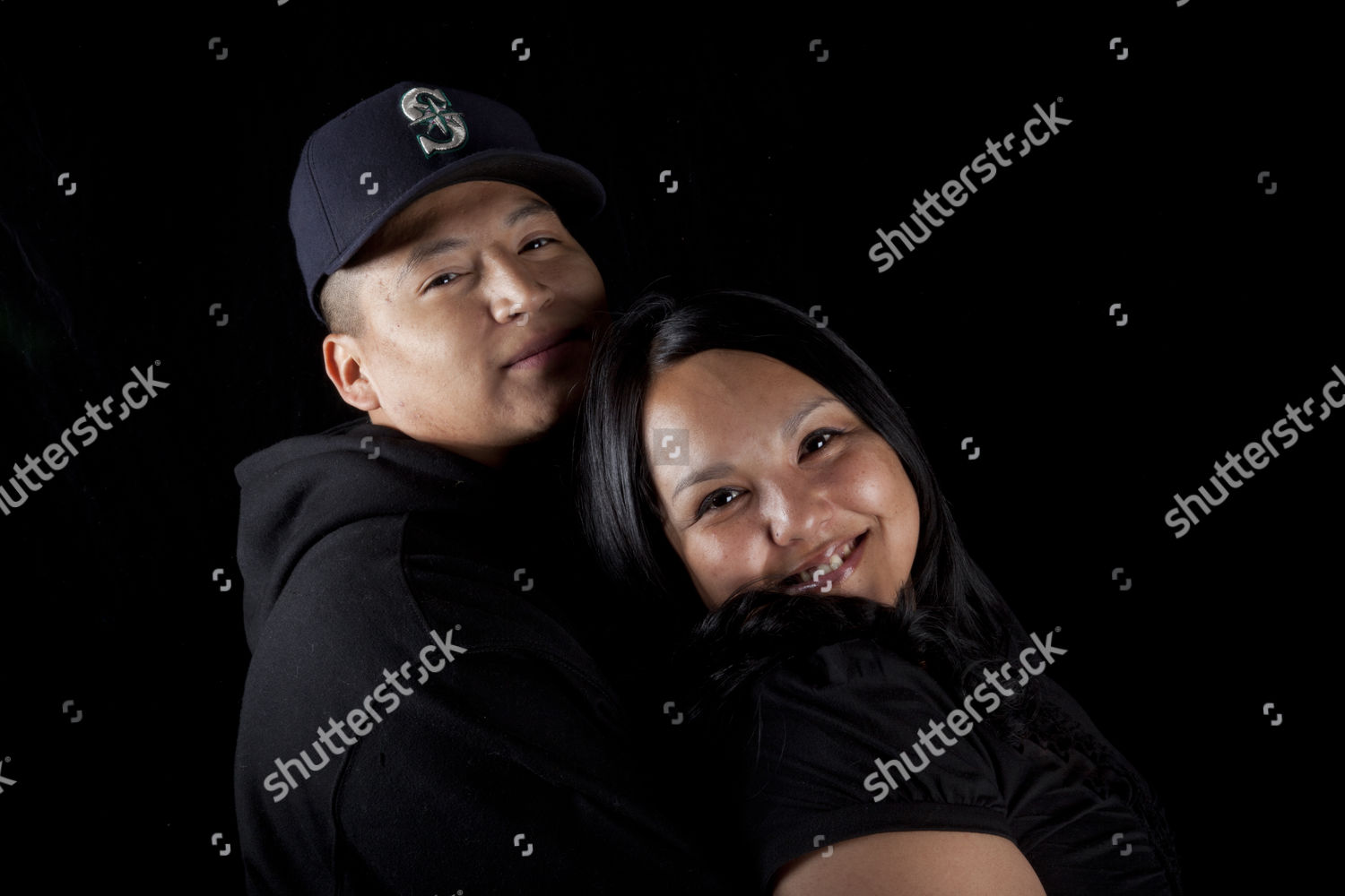 Native American Girlfriend Boyfriend Couple Embracing Editorial Stock ...