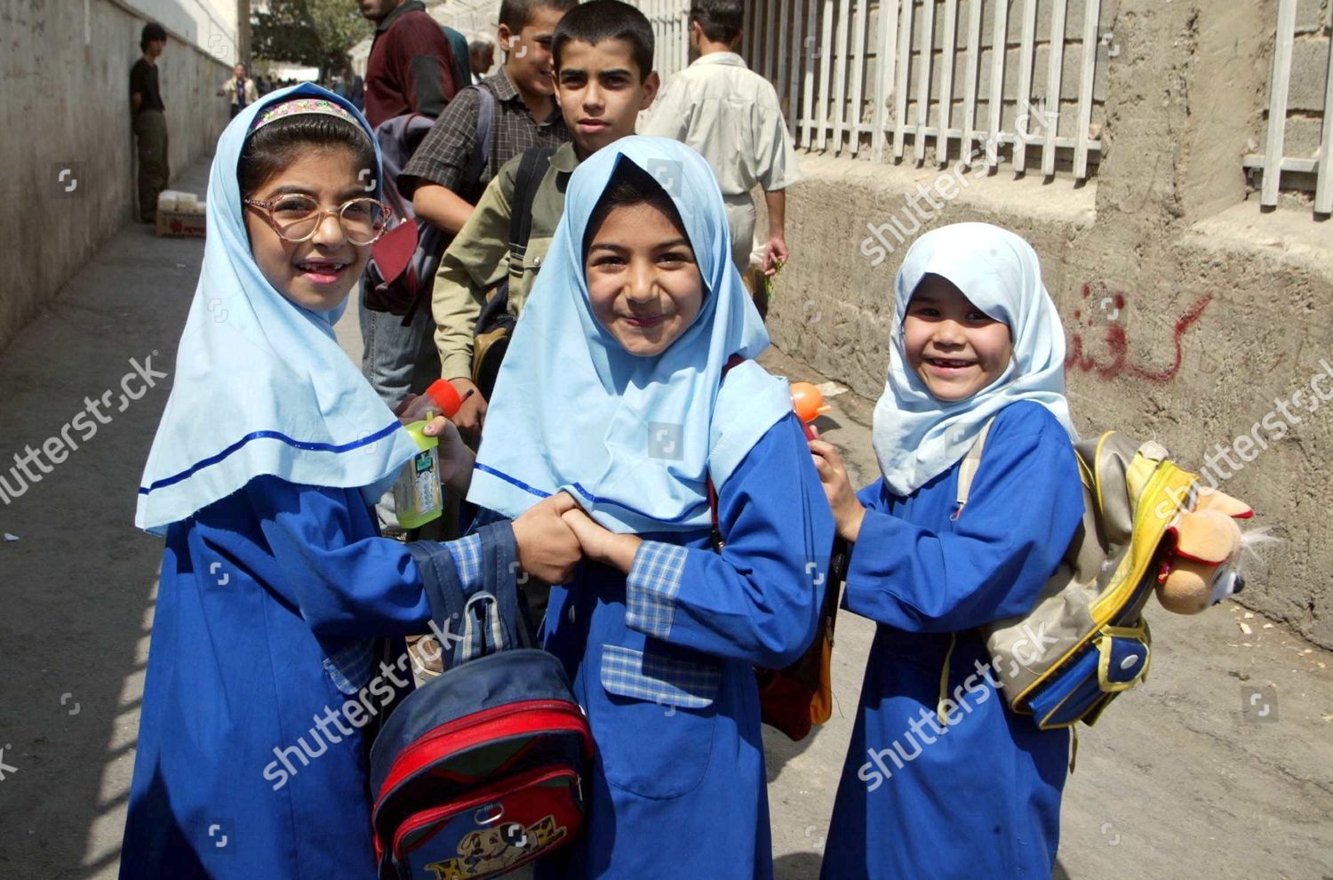 Iranian School Girls Dressed Uniforms Wearing Editorial Stock Photo ...