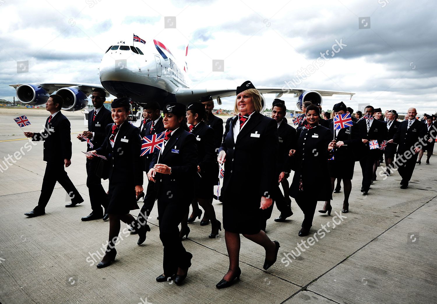 Ba Staff Celebrate Outside New Arrival Editorial Stock Photo - Stock ...