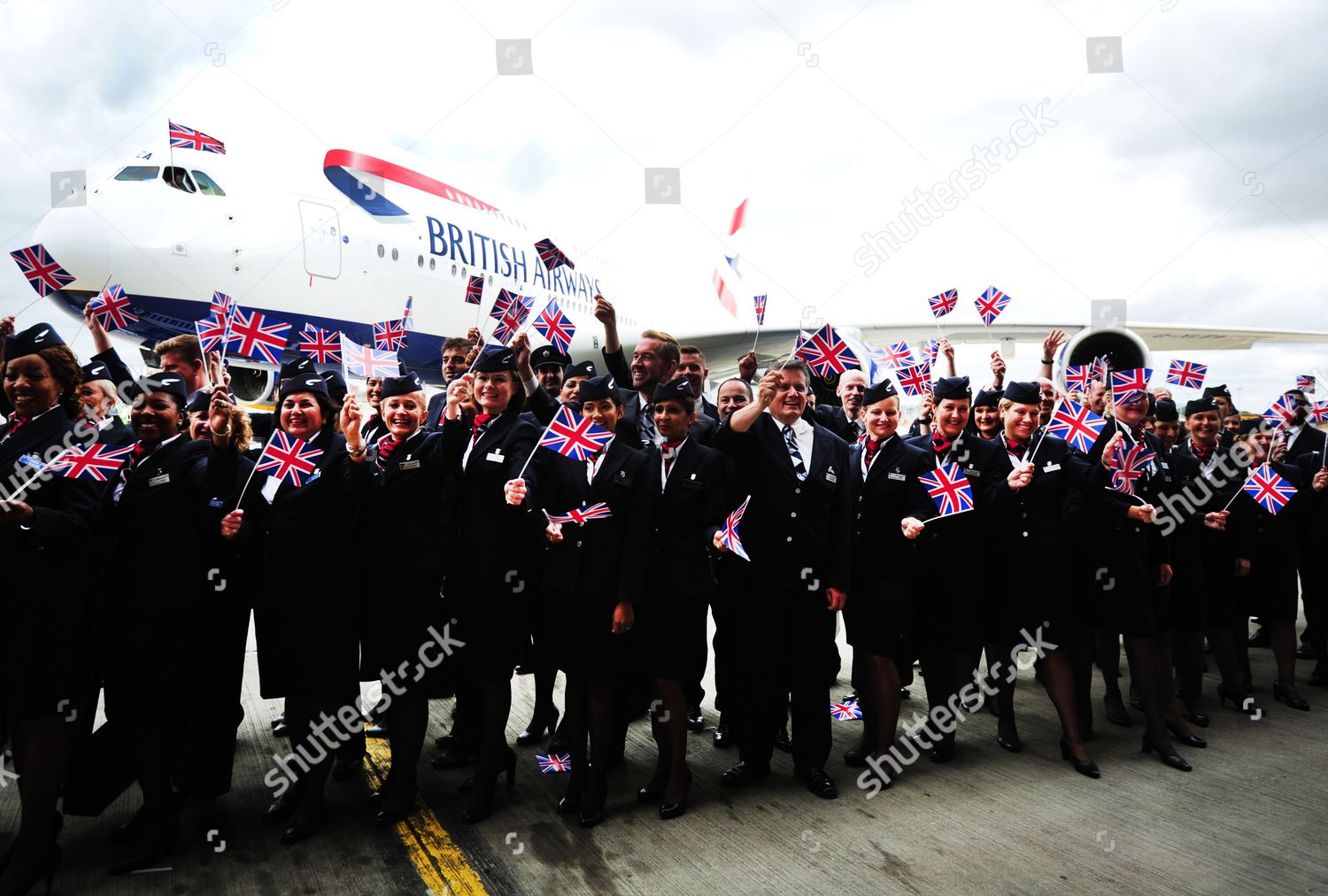 Ba Staff Celebrate Outside New Arrival Editorial Stock Photo - Stock ...