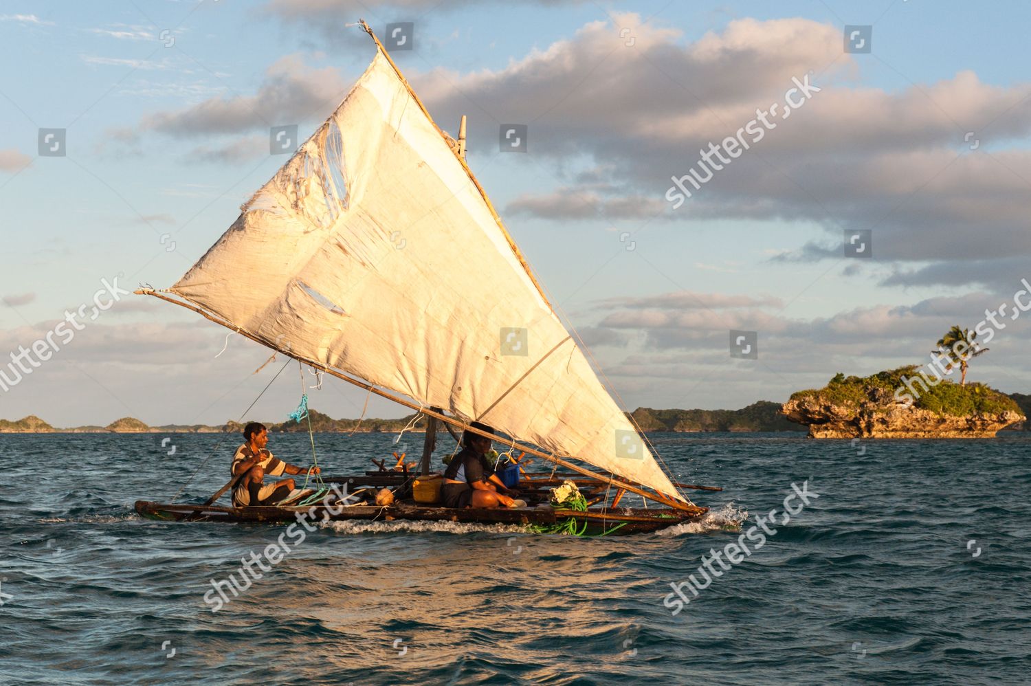Man Helming Traditional Sailing Boat Called Editorial Stock Photo ...