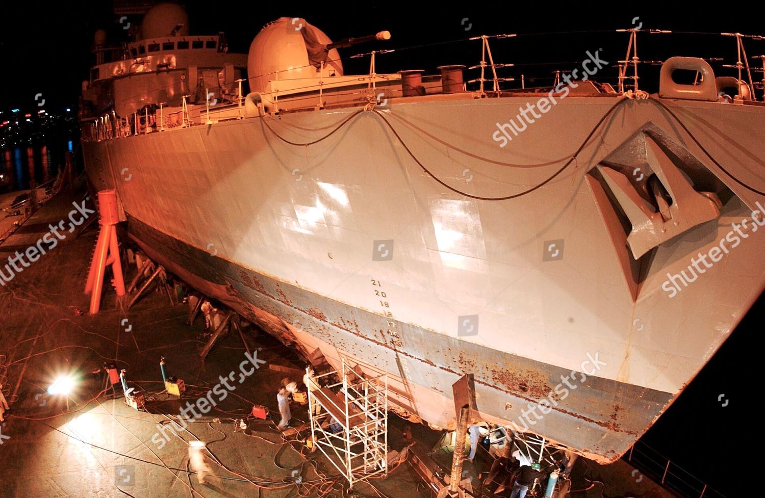Hms Nottingham Receives Final Welding Swan Editorial Stock Photo ...