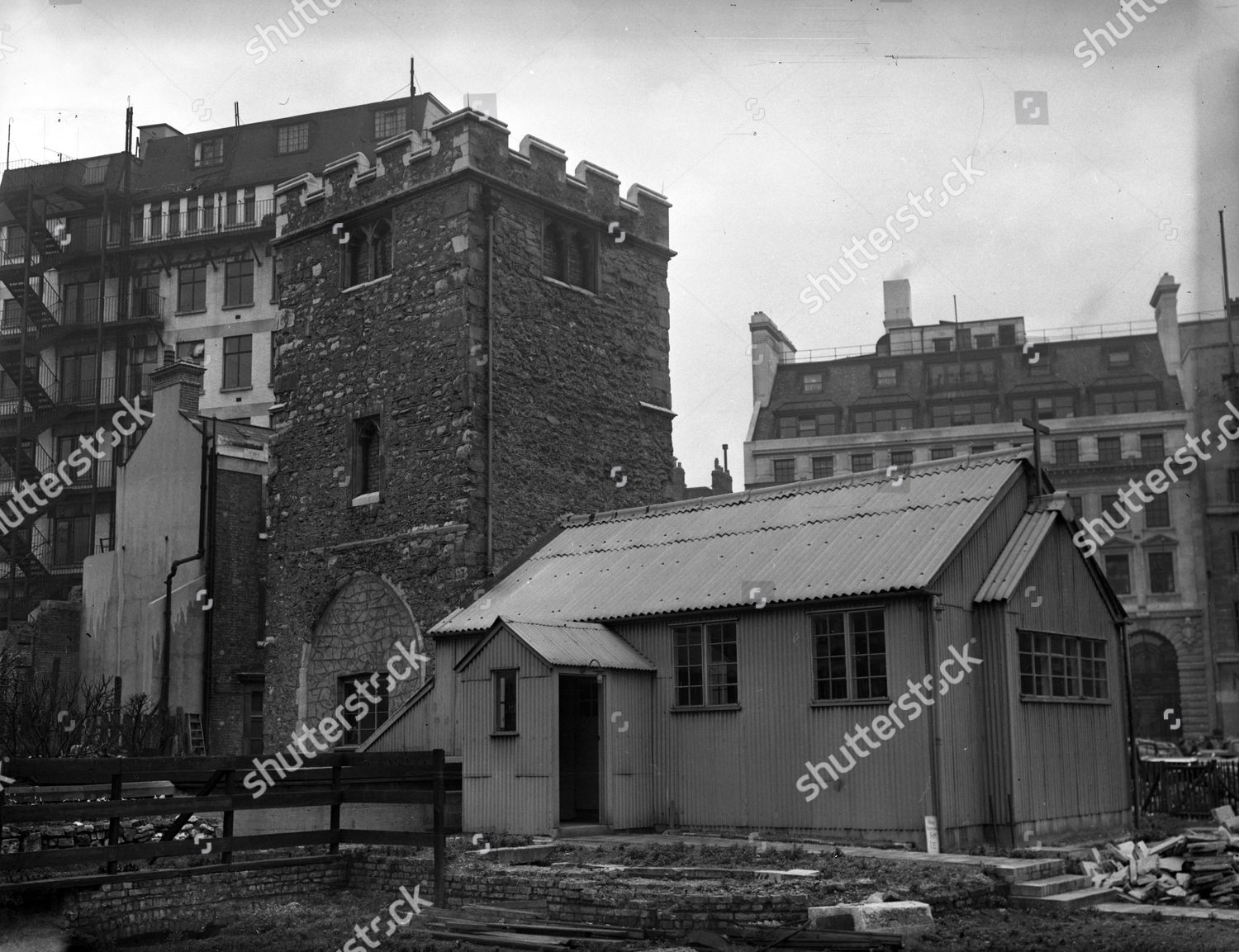 Tower Church All Hallows Staining Prefabricated Editorial Stock Photo ...