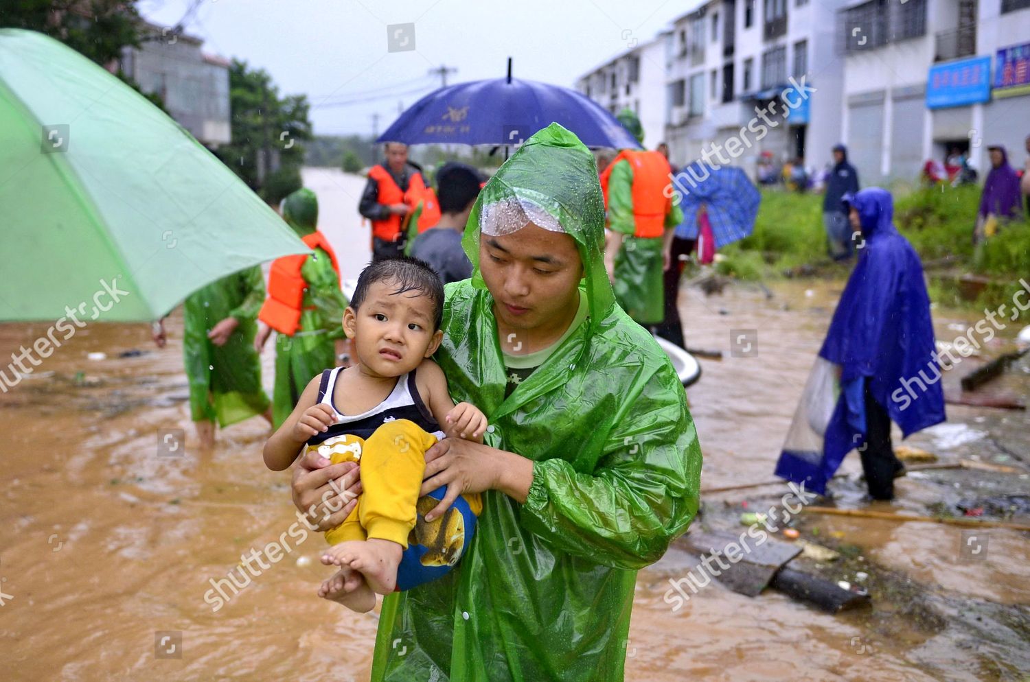 Rescuer Helps Little Boy Transfer Safety Editorial Stock Photo - Stock ...
