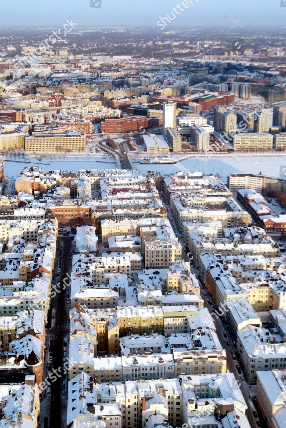 Helsinki Kruununhaka Foreground Merihaka Background Areas Editorial ...