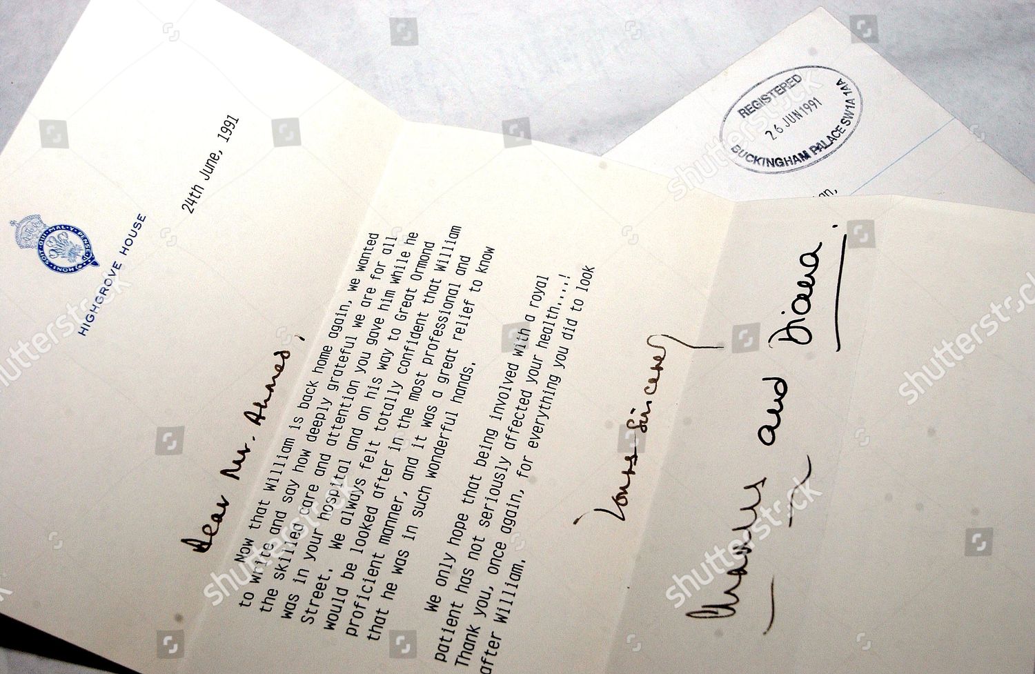 Letter Prince Charles Princess Diana Which Editorial Stock Photo ...