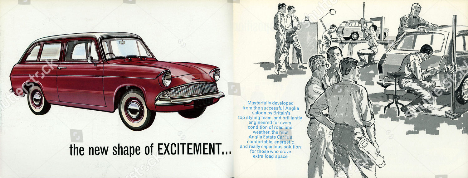 1961 Ford Anglia 105e Brochure Drawing Editorial Stock Photo - Stock ...