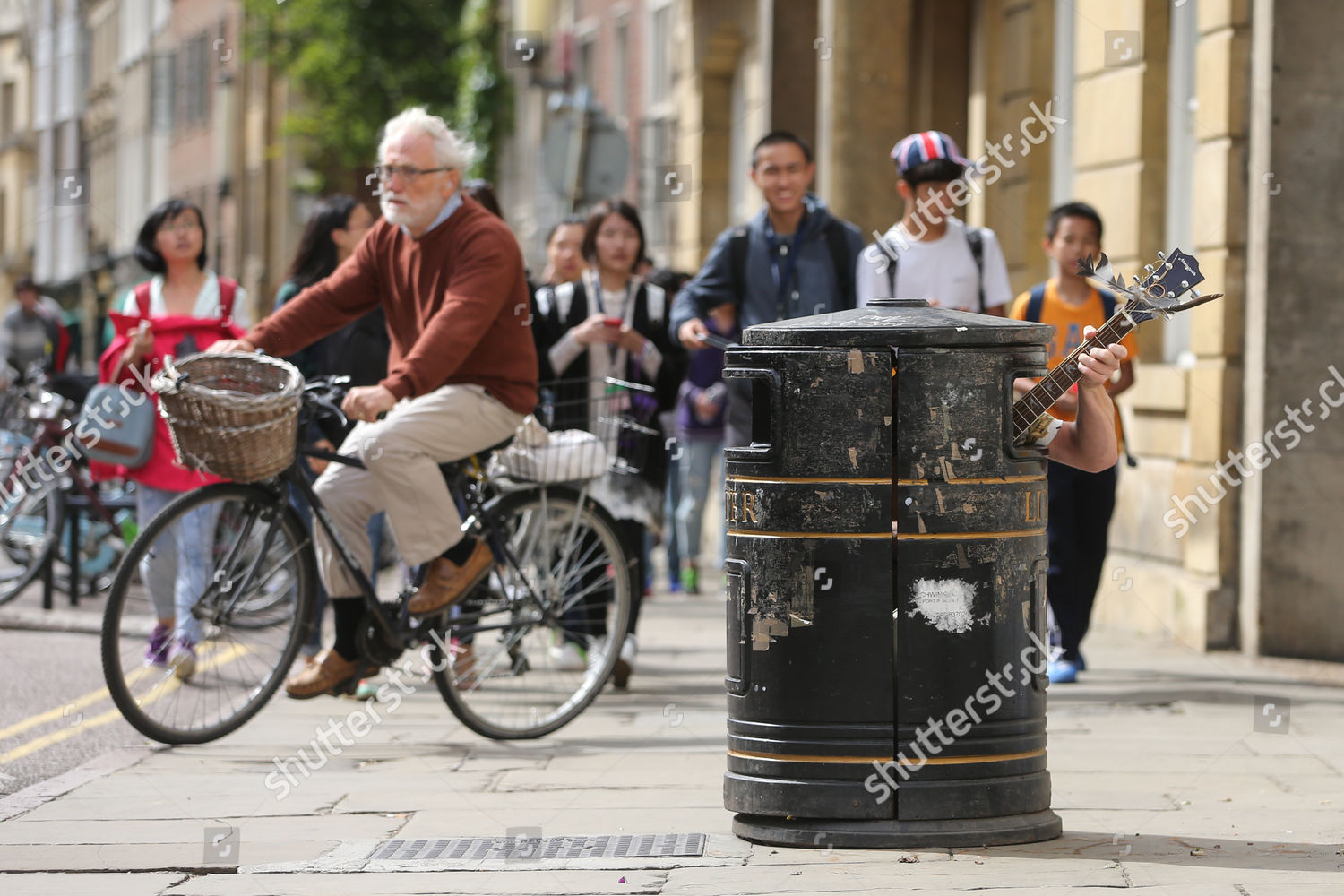 Charlie Cavey Busking Inside Rubbish Bin Editorial Stock Photo - Stock ...