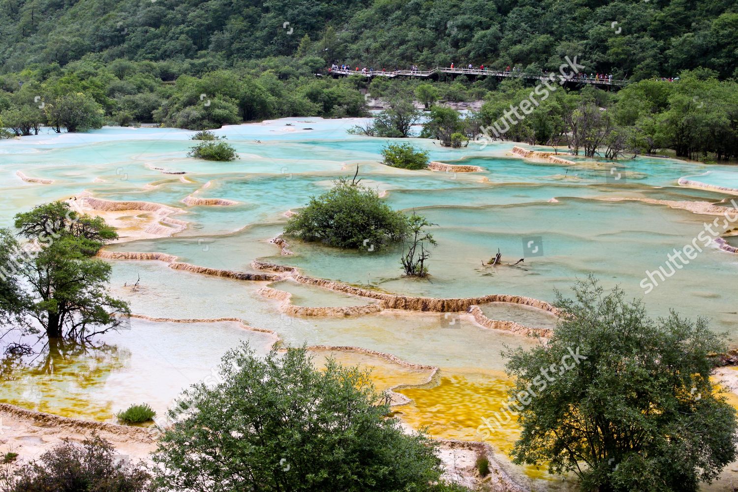 Colourful Pools Spectacular Limestone Formations Huanglong Editorial ...