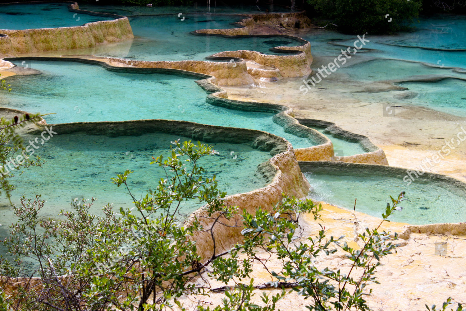 Colourful Pools Spectacular Limestone Formations Huanglong Editorial ...