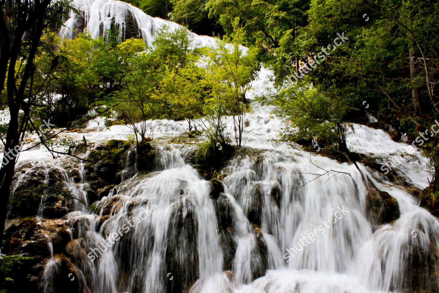 Waterfalls Huanglong Yellow Dragon Scenic Area Editorial Stock Photo ...