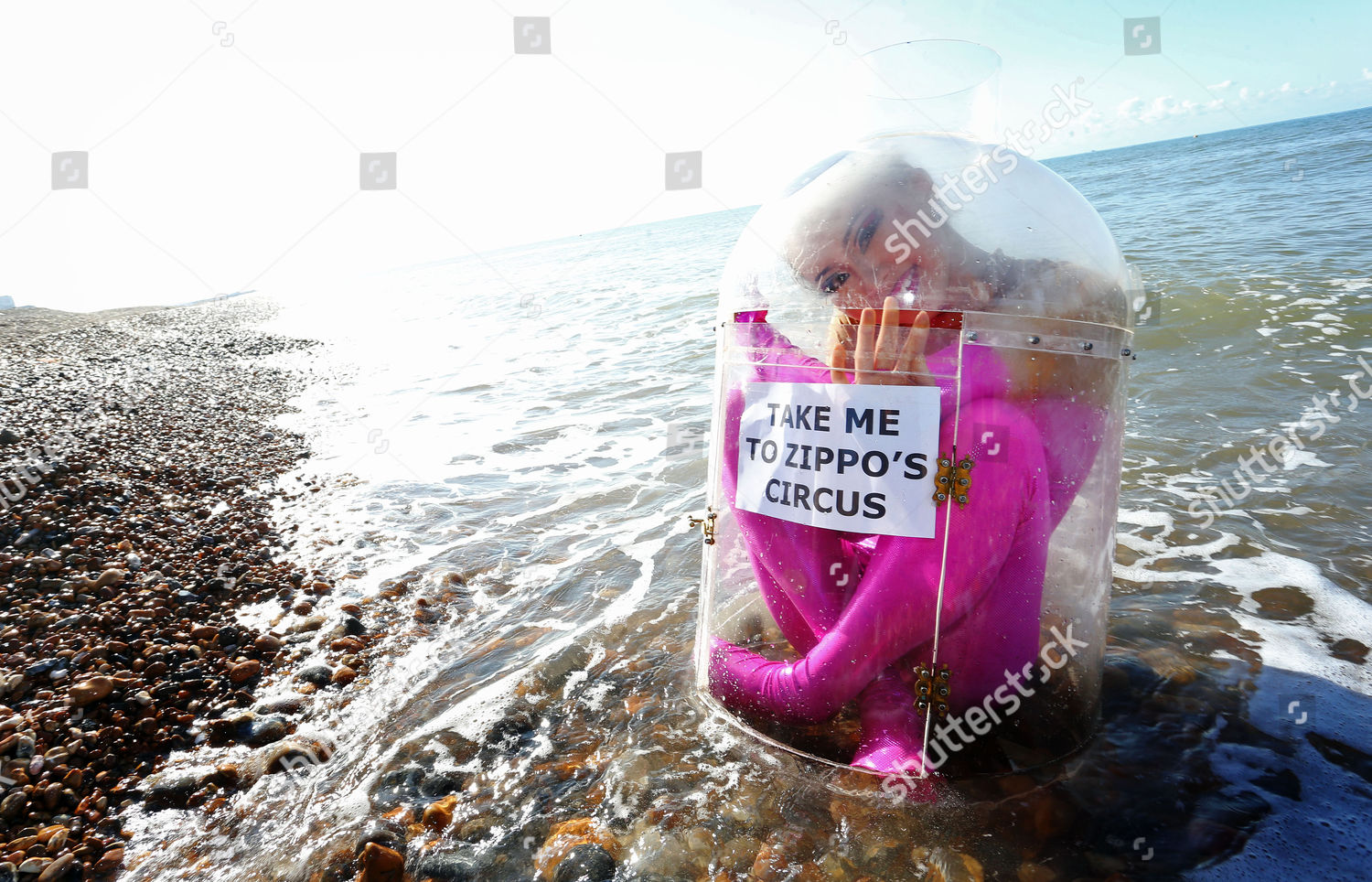 Contortionist Odka Washes On Brighton Beach Editorial Stock Photo ...