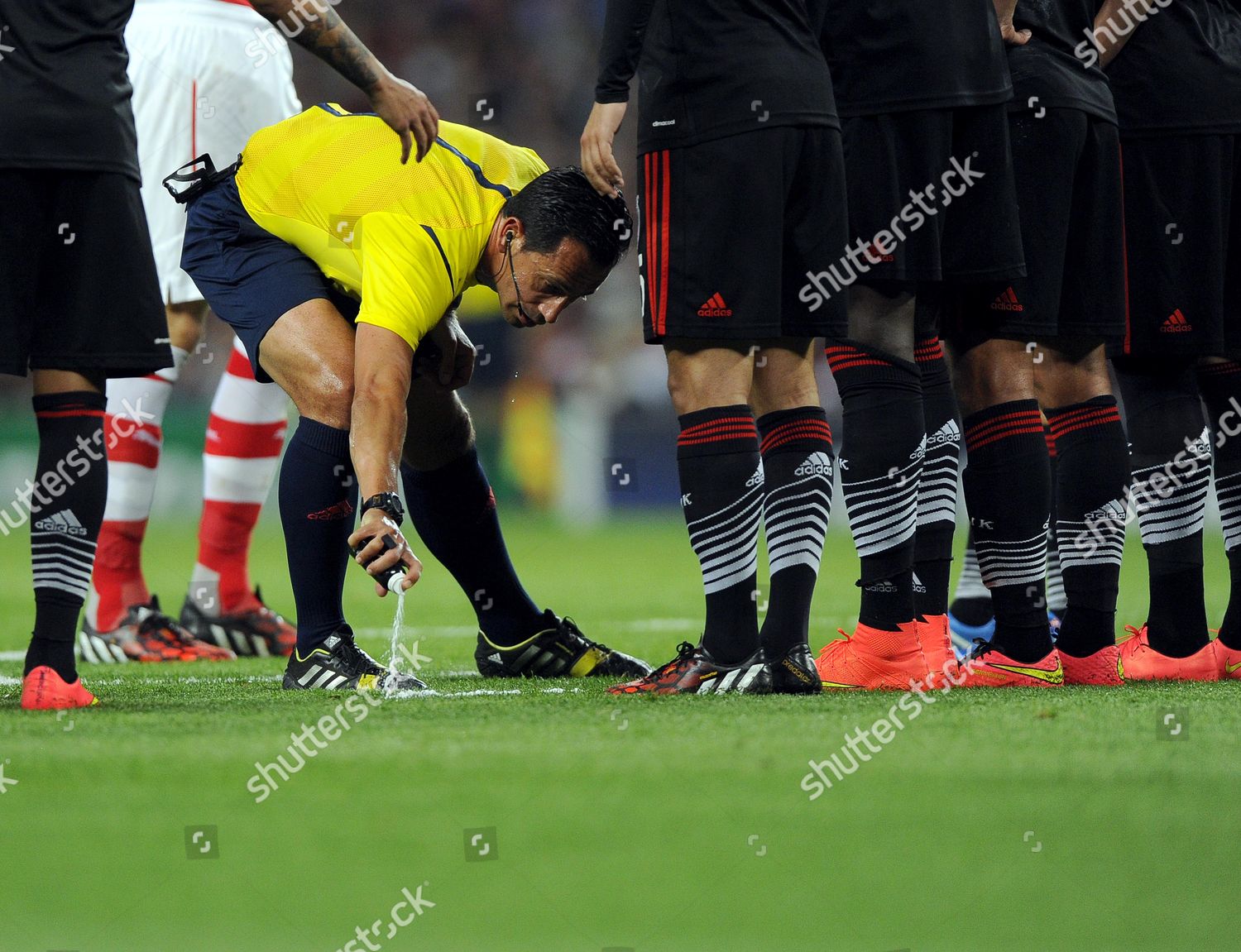 Referee Pedro Proenca Uses Vanishing Spray Editorial Stock Photo ...