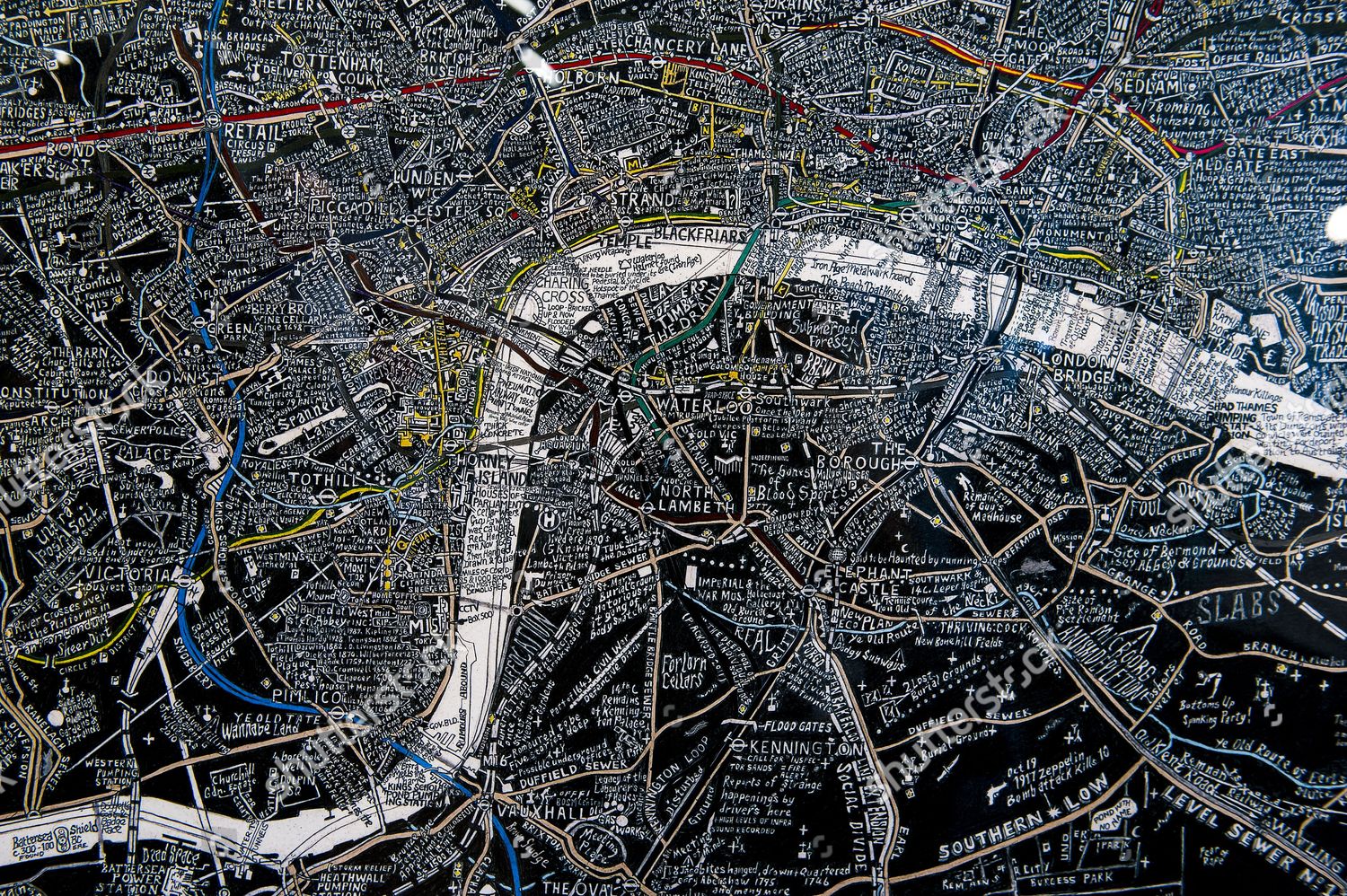 Stephen Walter London Subterranea Map Specially Editorial Stock Photo ...