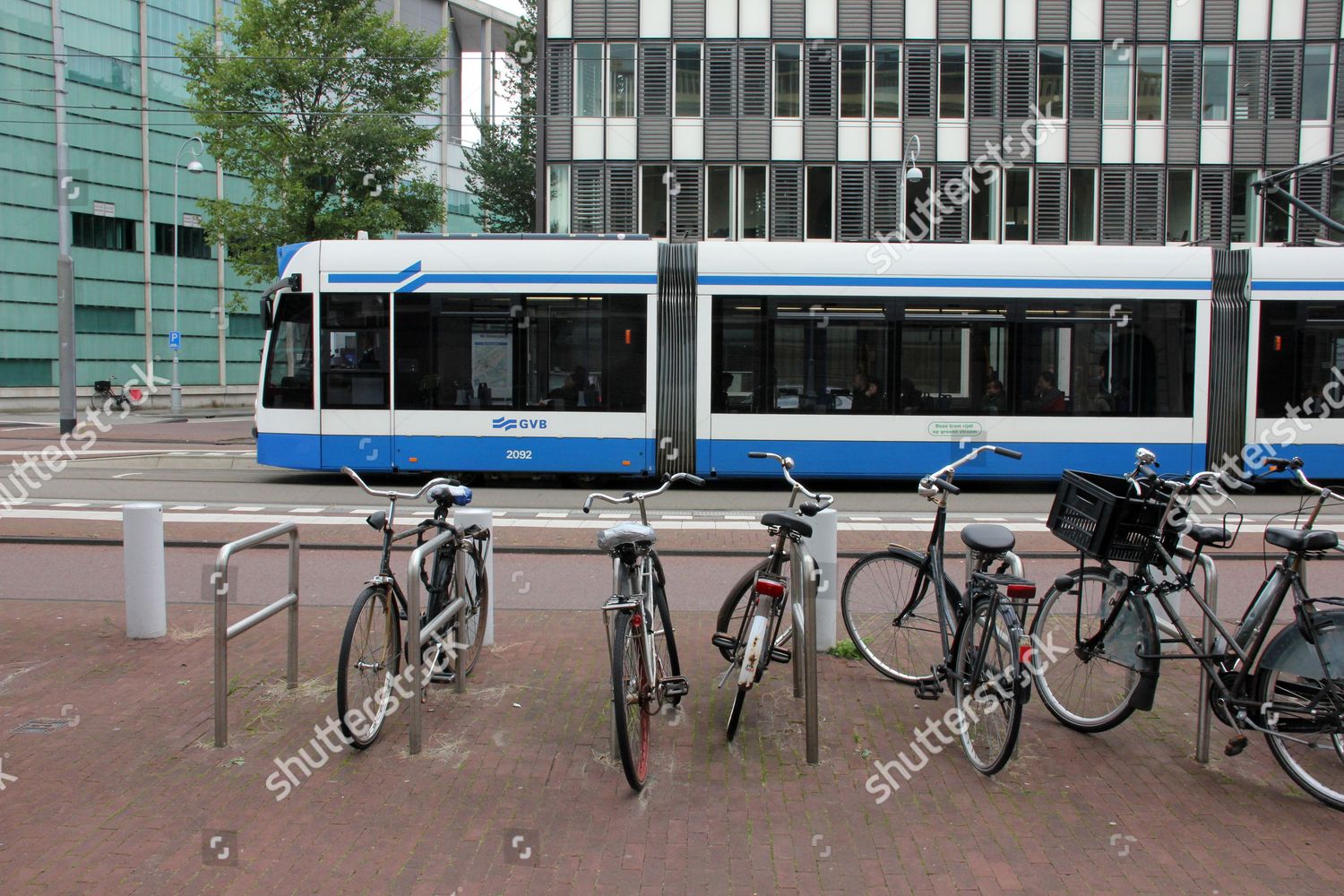 Tram Bikes Amsterdam Netherlands Editorial Stock Photo - Stock Image ...