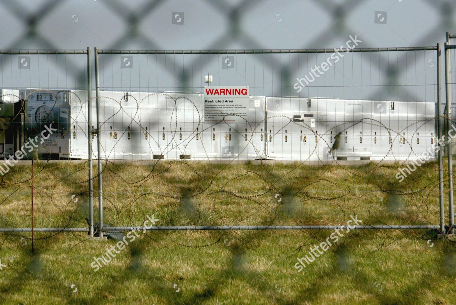 Warning Sign On Fence Raf Fairford Editorial Stock Photo - Stock Image ...