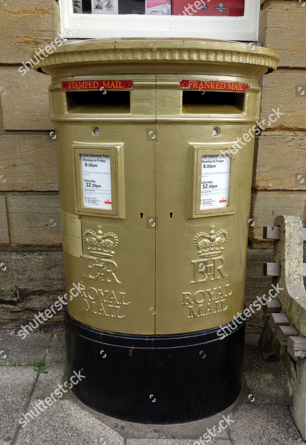 Gold Royal Mail Post Box Celebrating Editorial Stock Photo - Stock ...